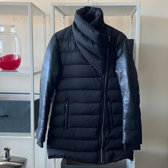RUDSAK | Jackets & Coats | Rudsak Black Puffer Coat With Lambskin ...